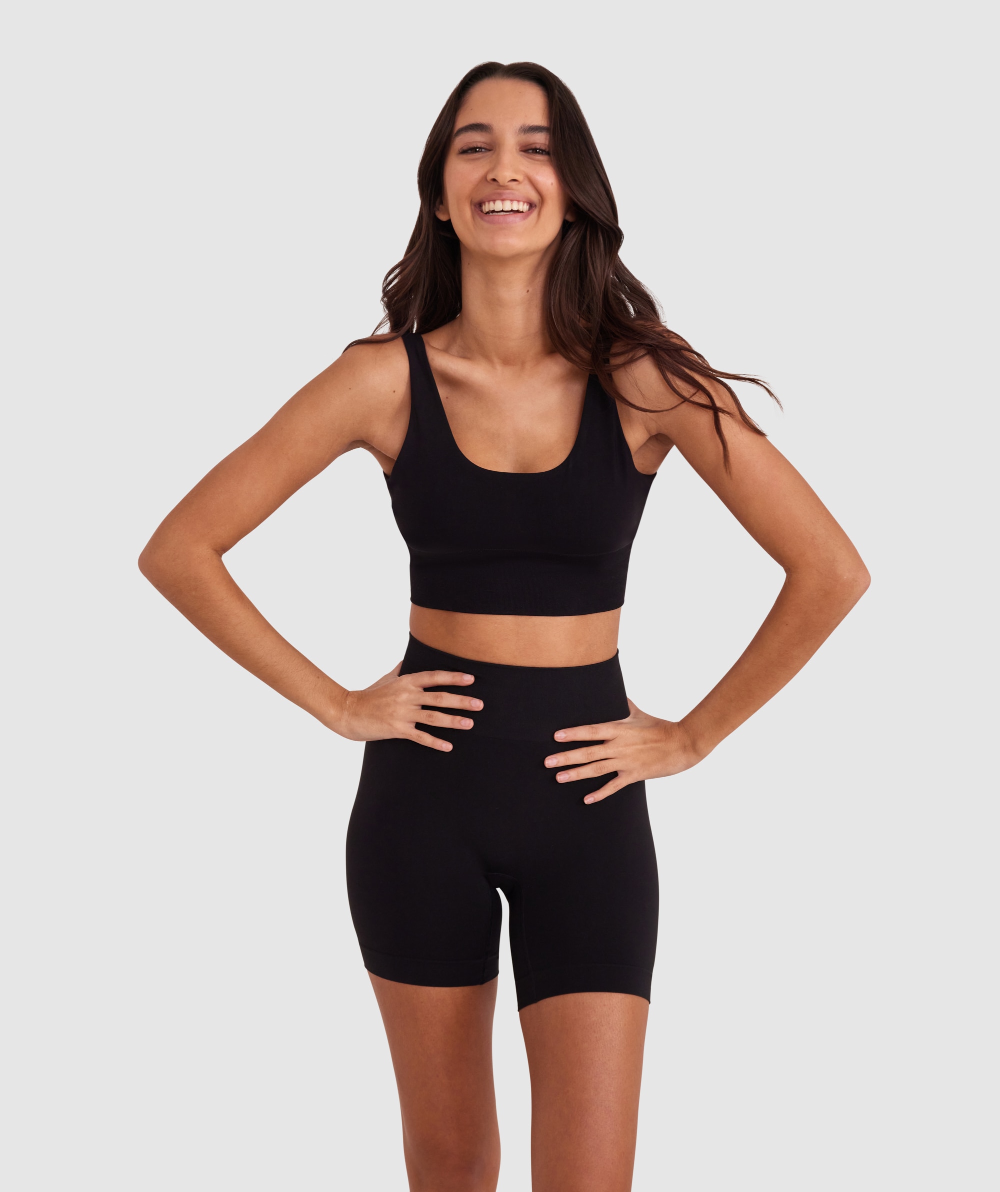 Bras N Things Base Layers Long Line Push Up Bra - Black | 01418404