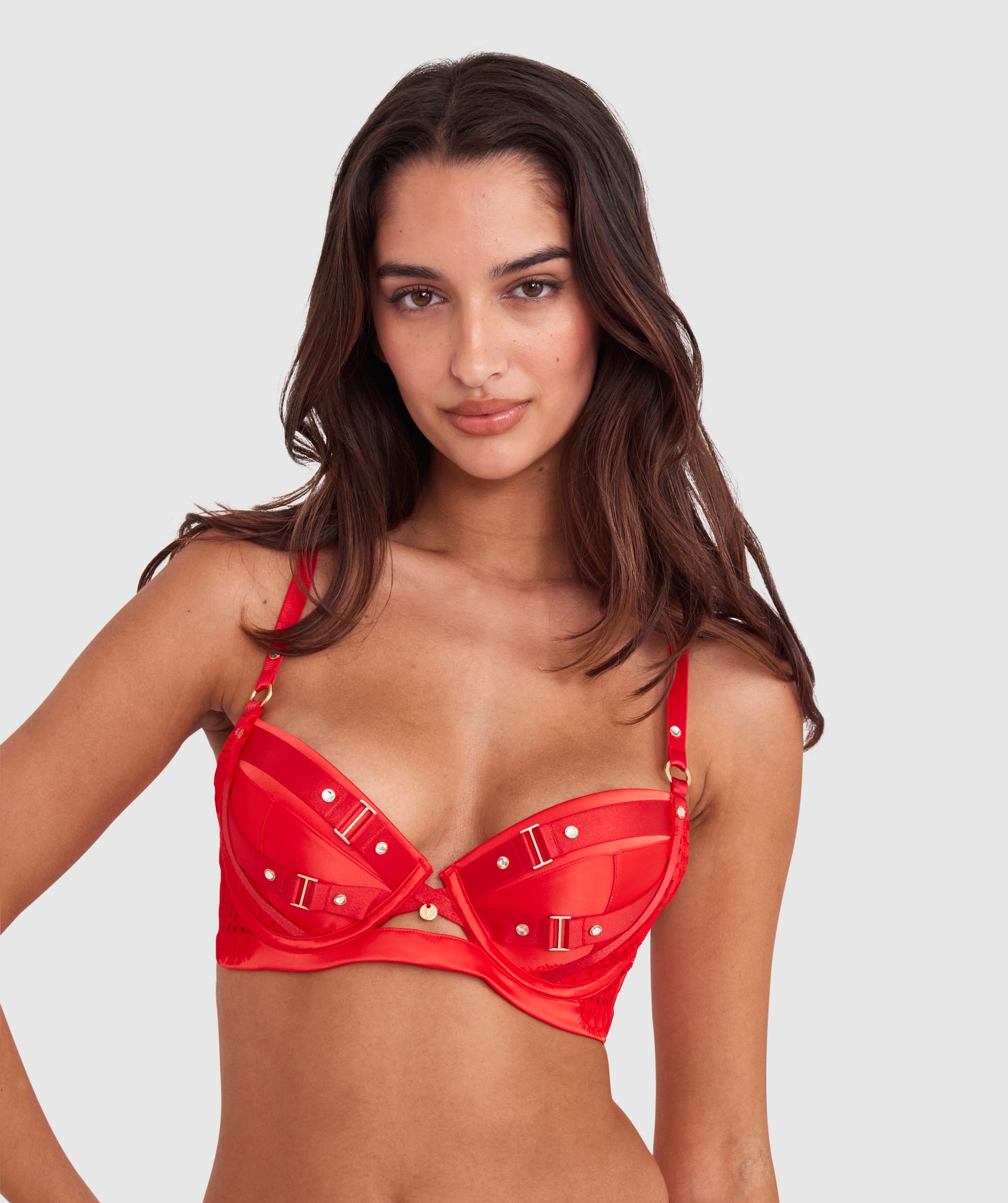 Bras N Things Vamp Don't You Dare High Leg V String - Red | 01454801