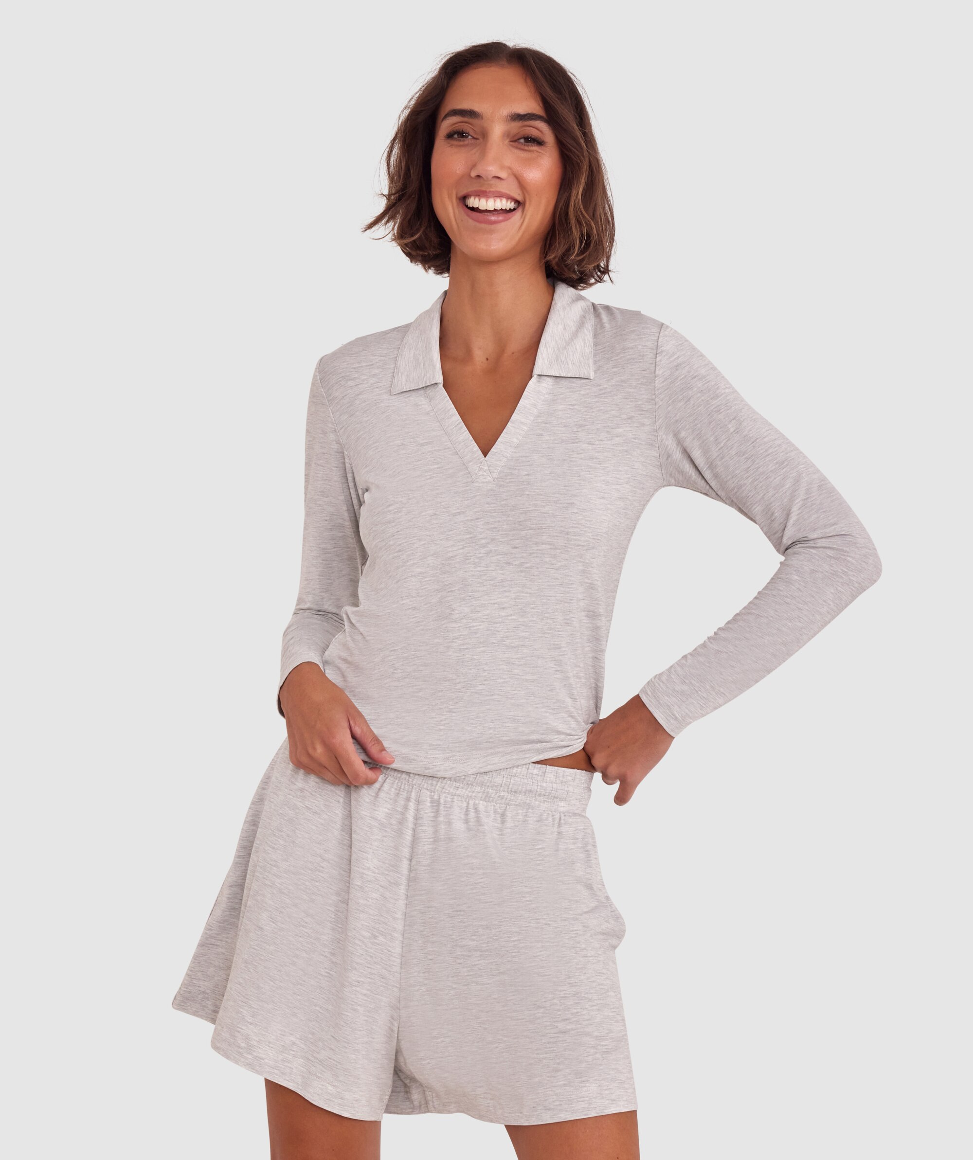 Bras N Things Body Bliss Lounge Short - Light Grey | 01505902